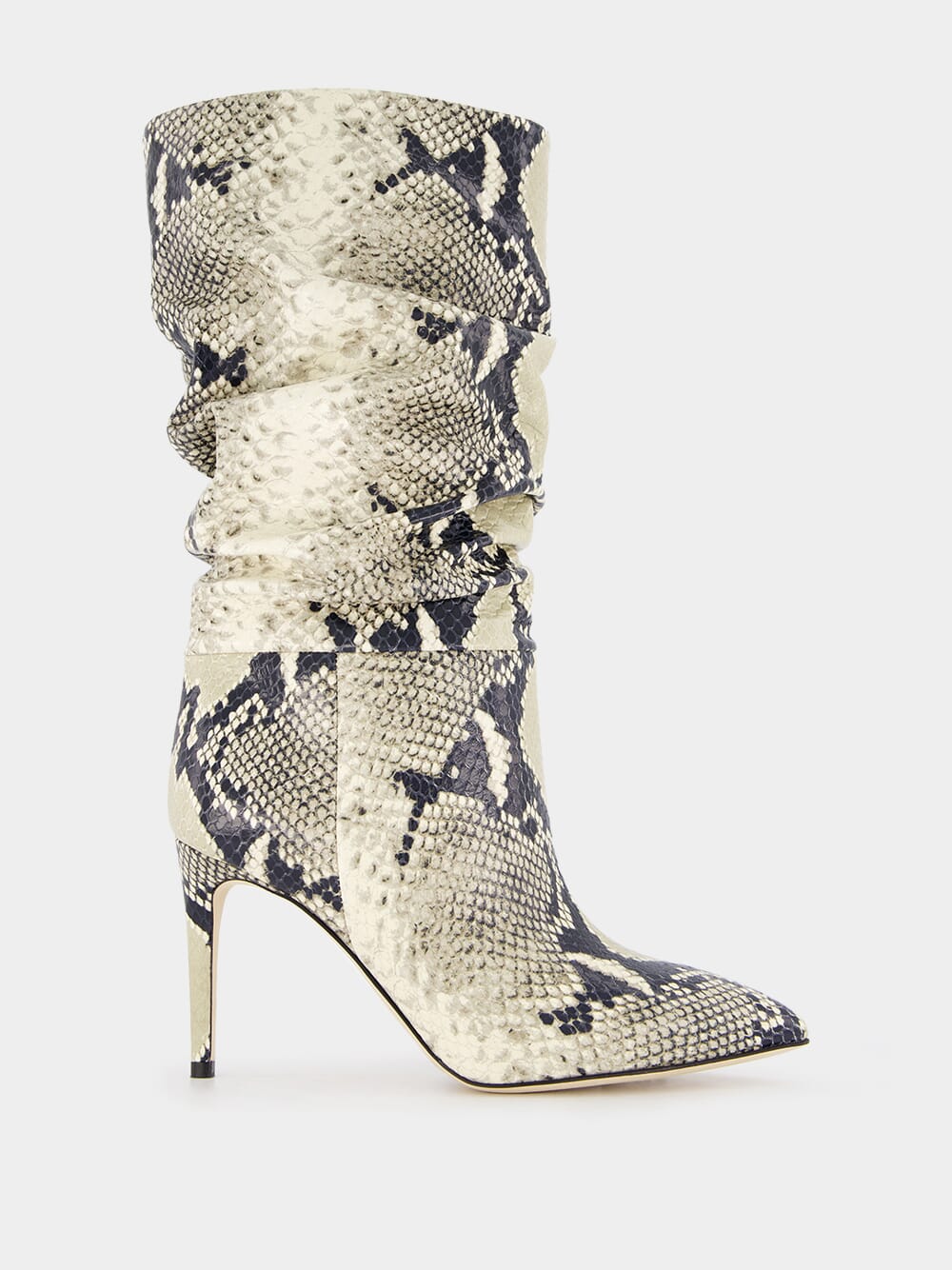 Paris Texas Python-Print Slouchy Leather Boots | Fashion Clinic