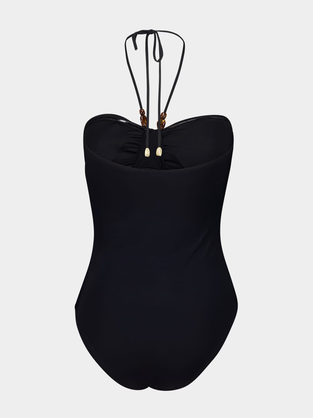 Zimmermann Black Wylie Drape Halter One-Piece Swimsuit | Fashion Clinic