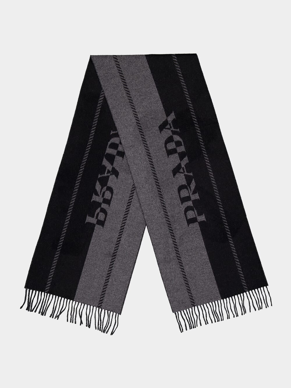 Prada Wool Scarf with Jacquard Logo | Fashion Clinic