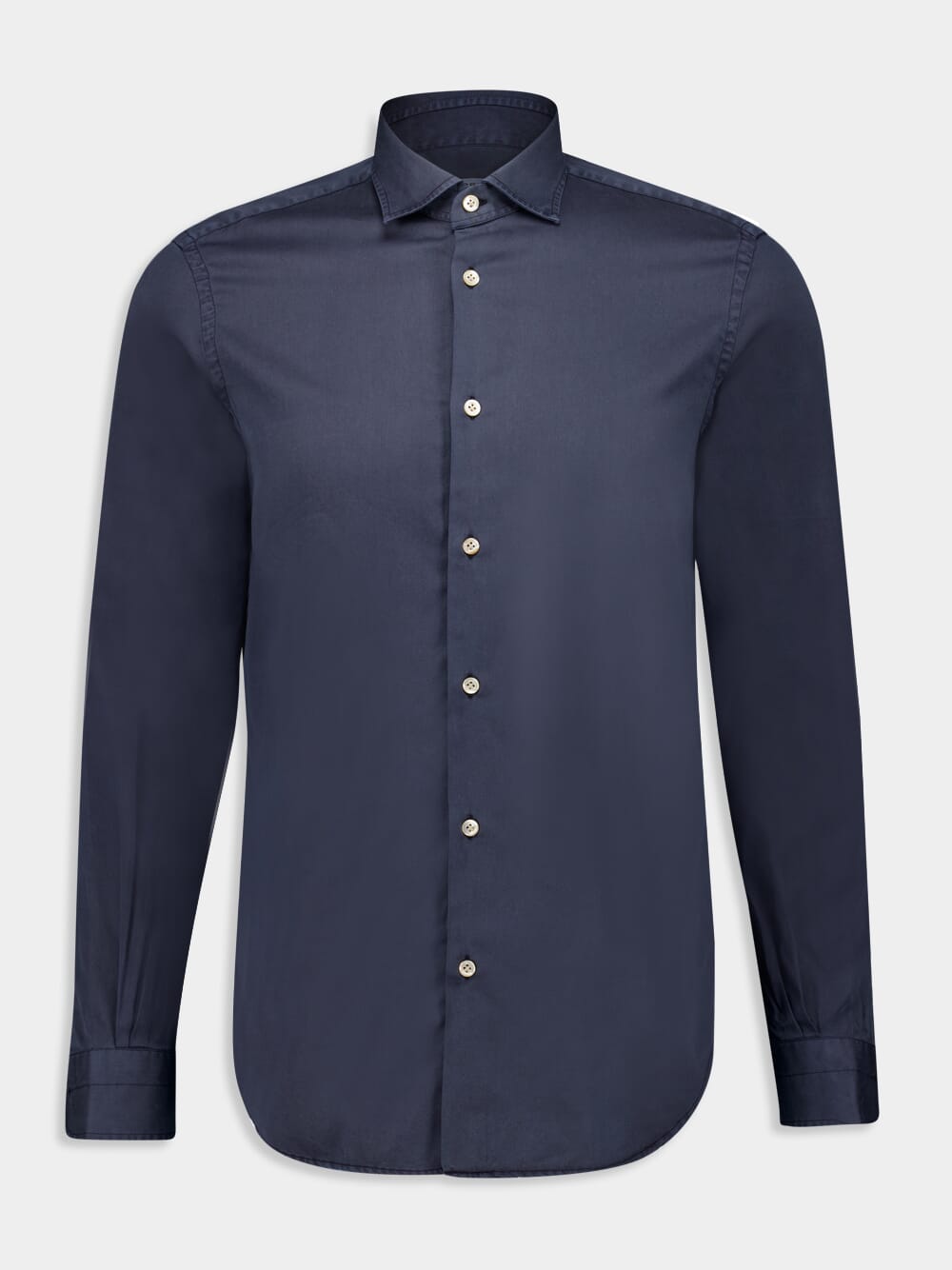 Boglioli Navy Blue Lyocell Button-Up Shirt | Fashion Clinic