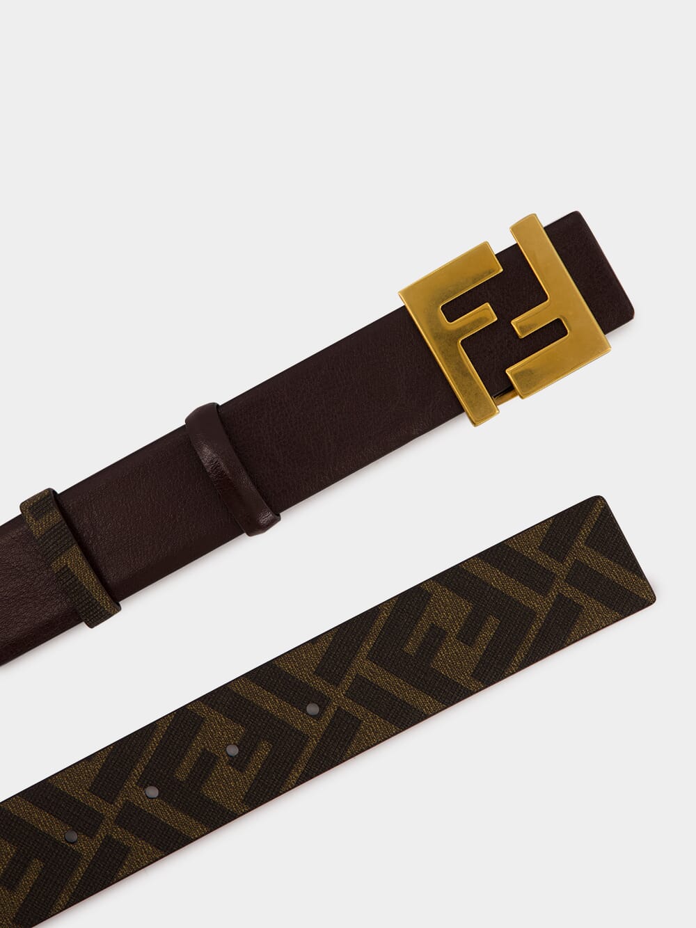 Fendi Dark Brown FF Squared Reversible Belt | Fashion Clinic