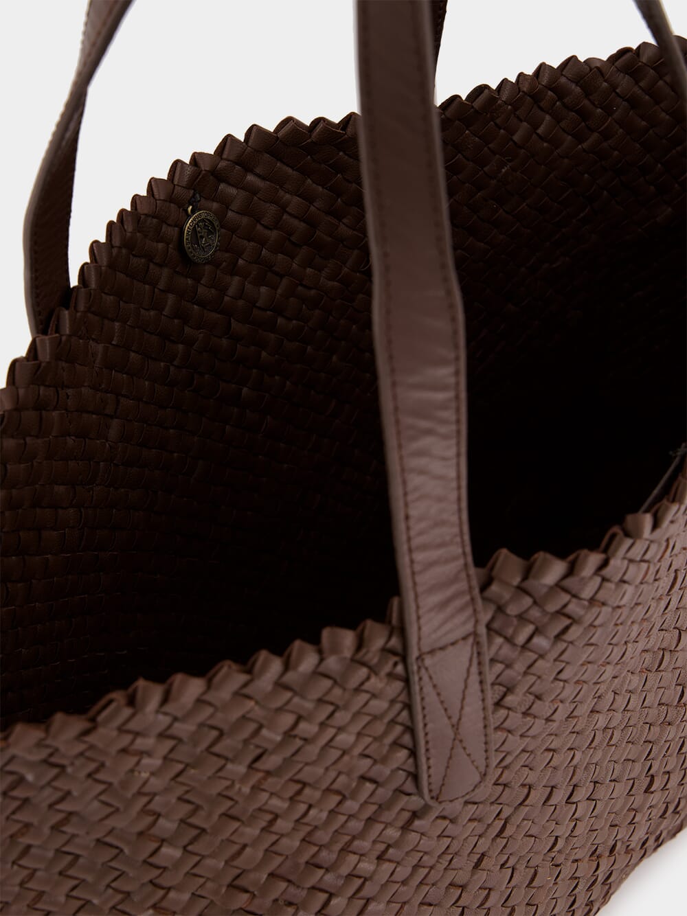 Dragon Diffusion Brown Woven Leather Shoulder Bag | Fashion Clinic