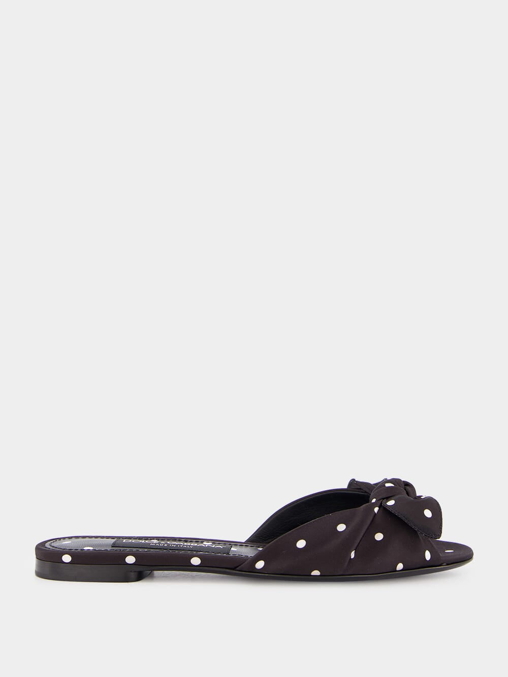 Dolce & Gabbana Polka-Dot Printed Satin Sliders | Fashion Clinic