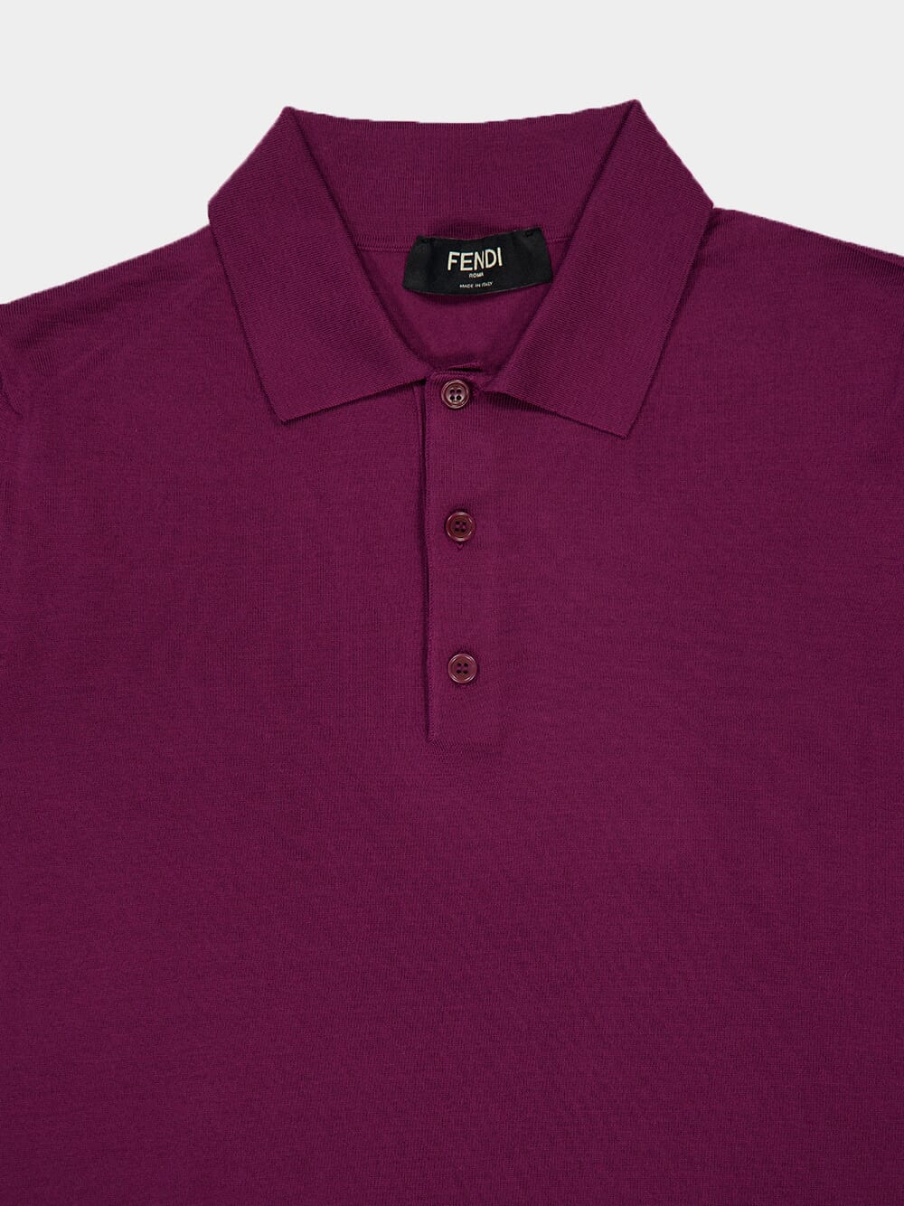 Fendi Ruby Red Wool Polo Shirt | Fashion Clinic