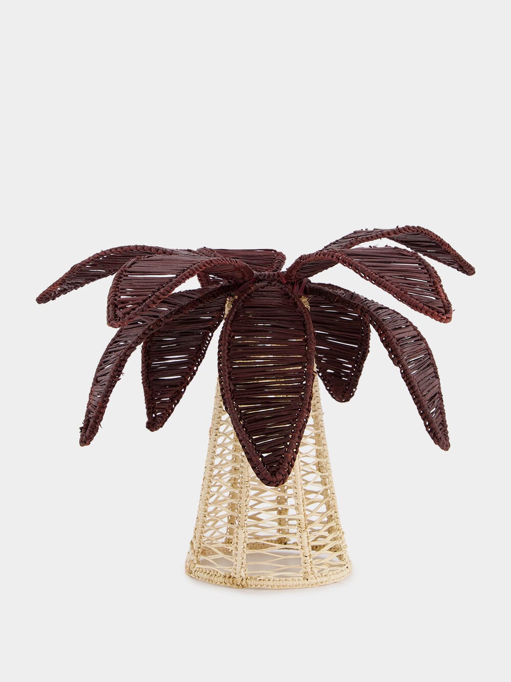 Coro Cora Burgundy Palm Tree Iraca Small Candle Holder | Fashion Clinic