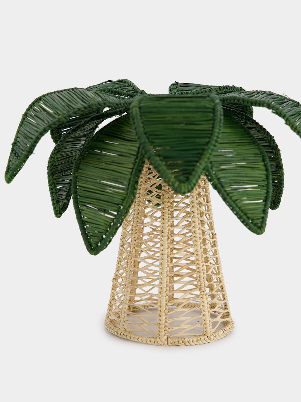 Coro Cora Dark Green Palm Tree Iraca Small Candle Holder | Fashion Clinic