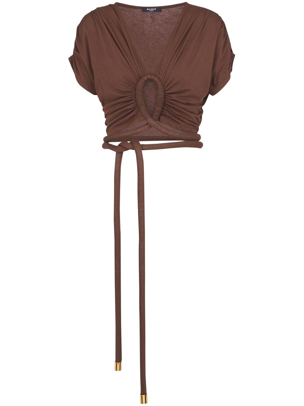 BALMAIN Draped crop top | FASHION CLINIC