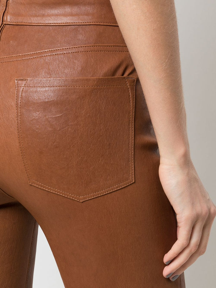 Frame Brown Leather Trousers