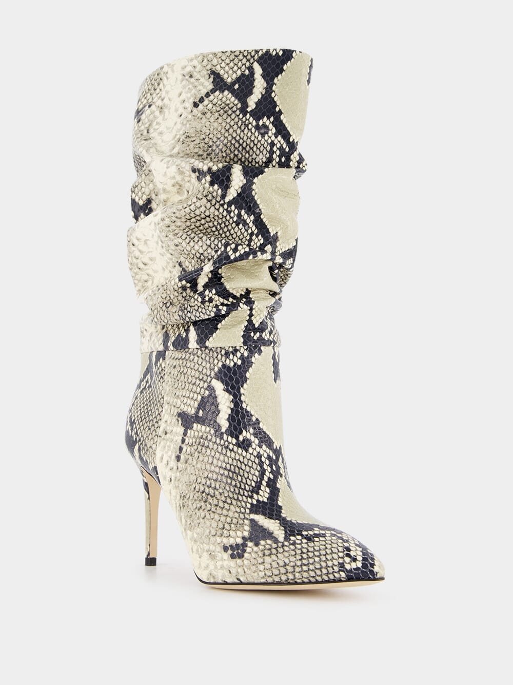 Paris Texas Python-Print Slouchy Leather Boots | Fashion Clinic