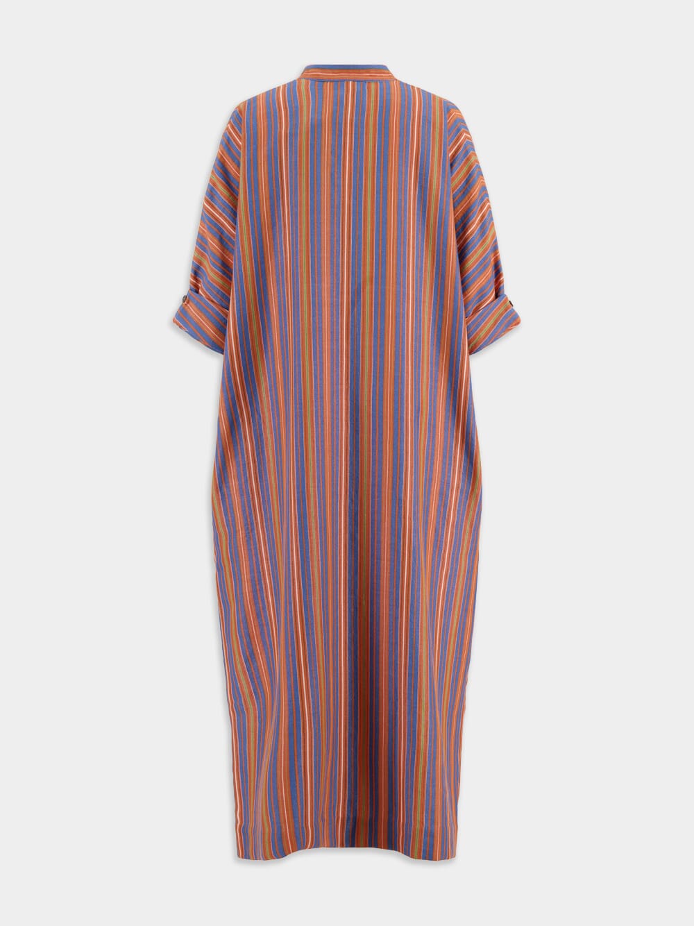 Paula X Marrakshi Life Striped Short-Sleeve Kaftan Orange | Fashion Clinic