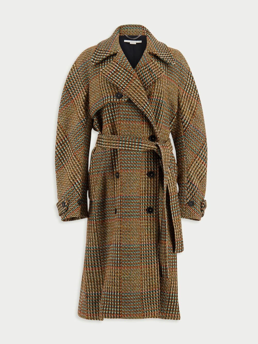 Stella Mccartney Tweed Belted Double-Breasted Coat | FASHION CLINIC